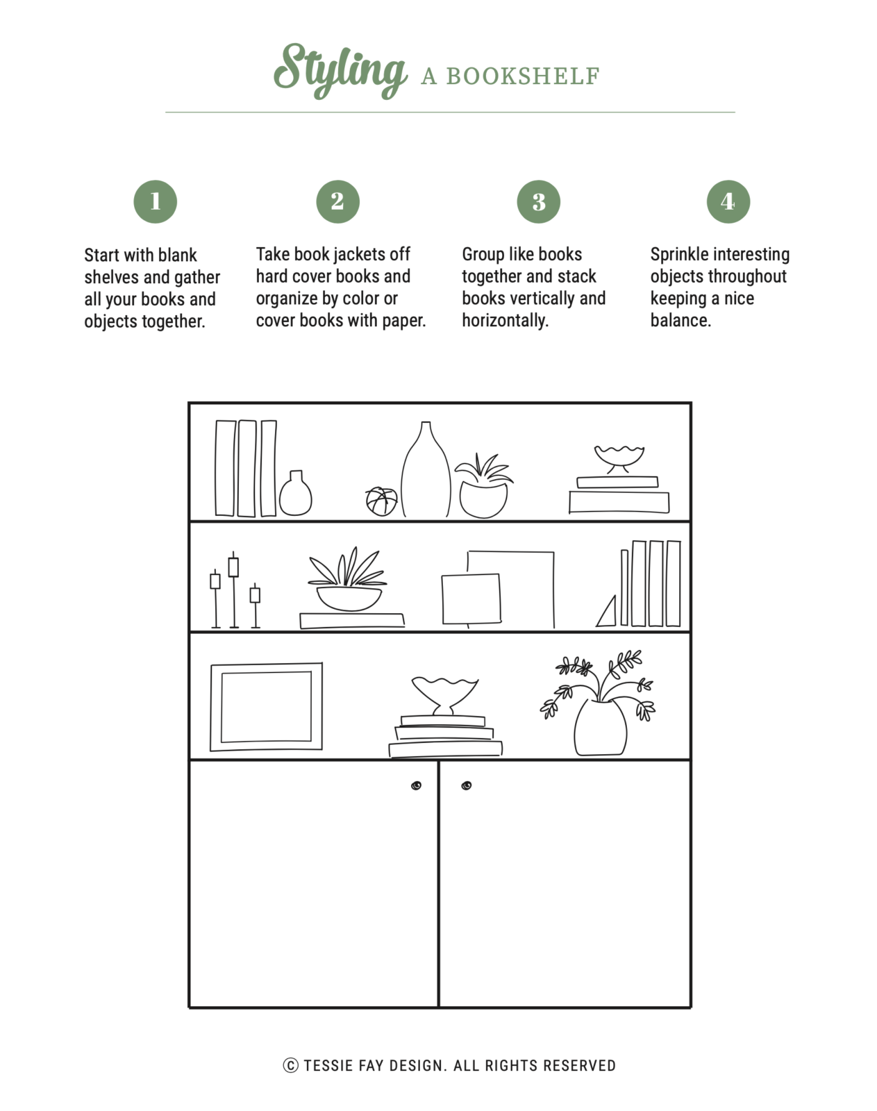 How to Style a Bookshelf in 5 Easy Steps • Tessie Fay